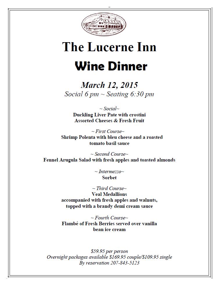 Menu at The Lucerne Inn pub & bar, Dedham