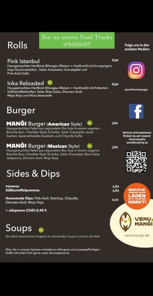 Menu at World Food Trip restaurant, Blieskastel