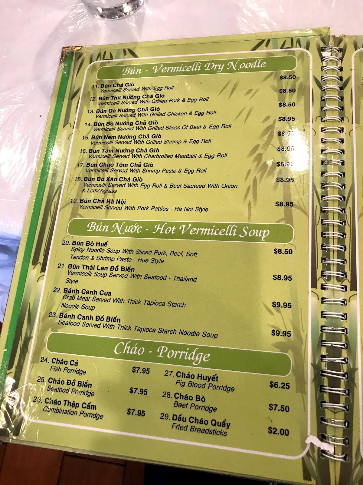 Menu at Đồng Quê Restaurant, Garland