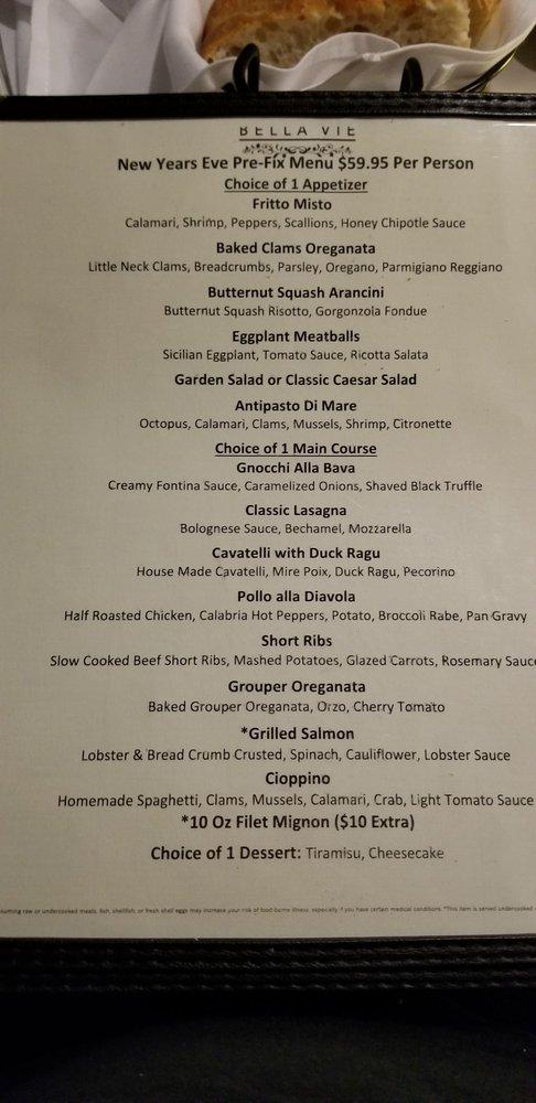Menu at Bella Vie pub & bar, Bay Shore, 240 W Main St