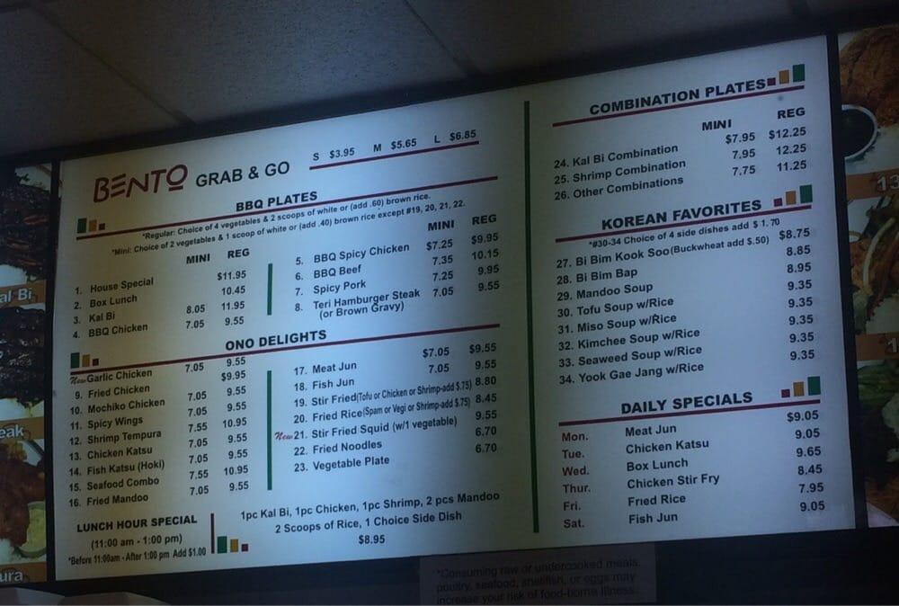 Menu at Family BBQ, Honolulu