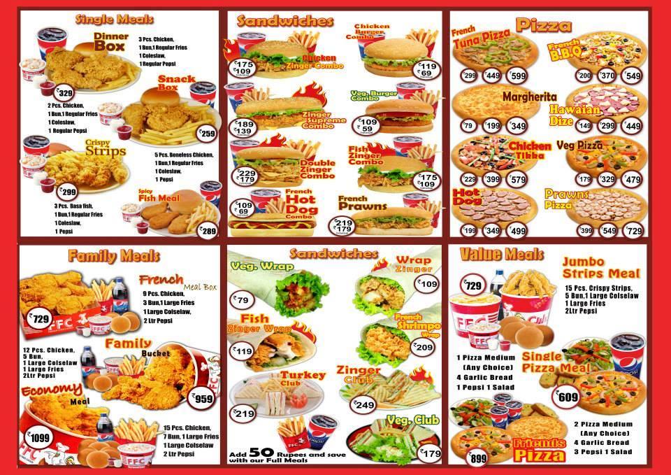 Menu at French Food Castle, Kochi, Ernakulam