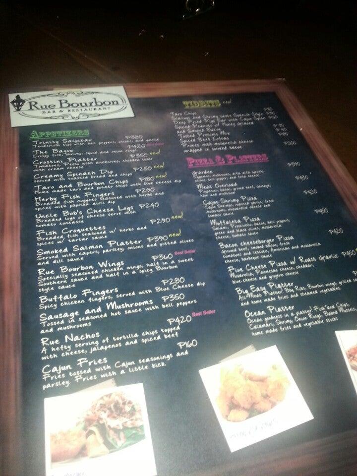 Menu at RUE Forbes town, BGC pub & bar, Taguig, Unit 153