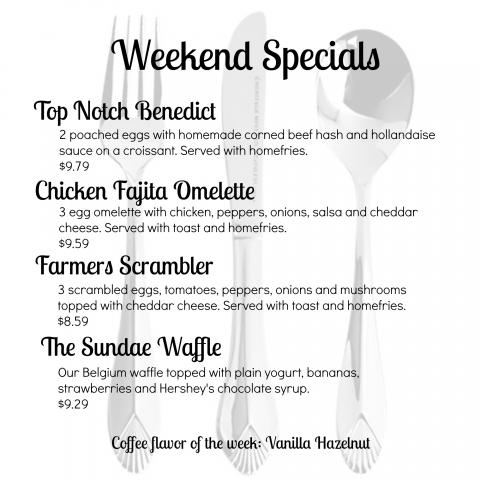 Menu at Sunnyside Cafe & Catering Co, Ashland