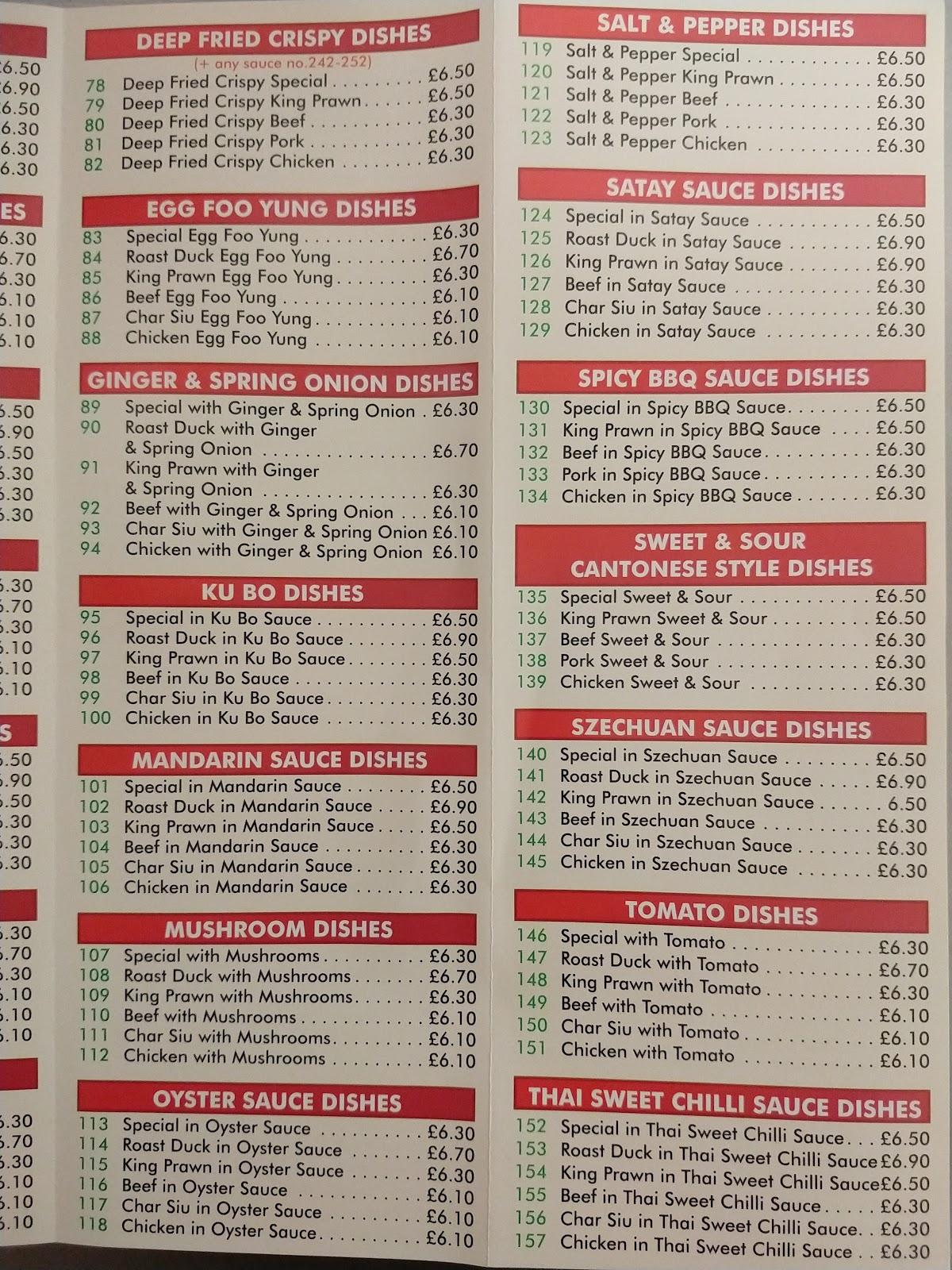 Menu at Silver Star fast food, Sunderland