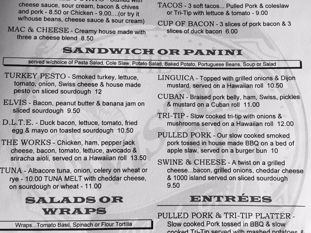 Menu at The Twisted Pig Bar and Grill, Modesto