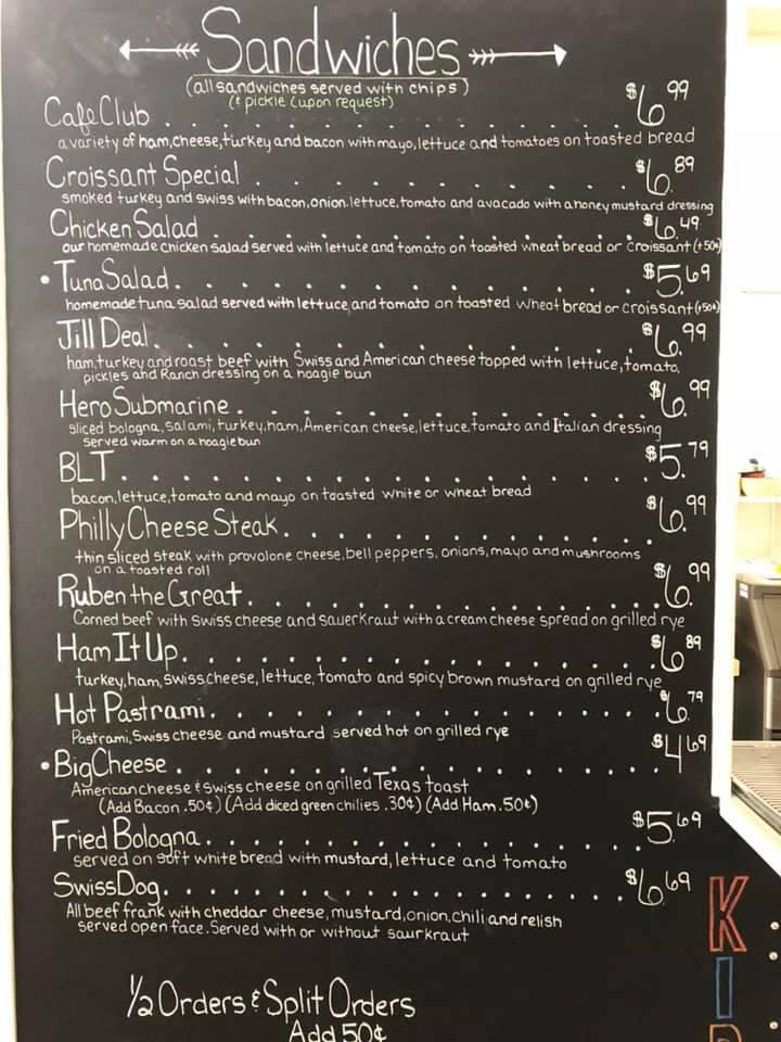 Menu at Cafe Elk City, Elk City