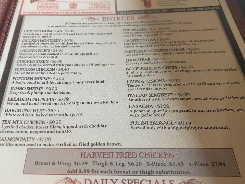 Menu at Orchard Tree desserts, Van Wert
