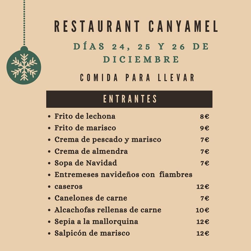Menu at Restaurant Canyamel Inca, Inca