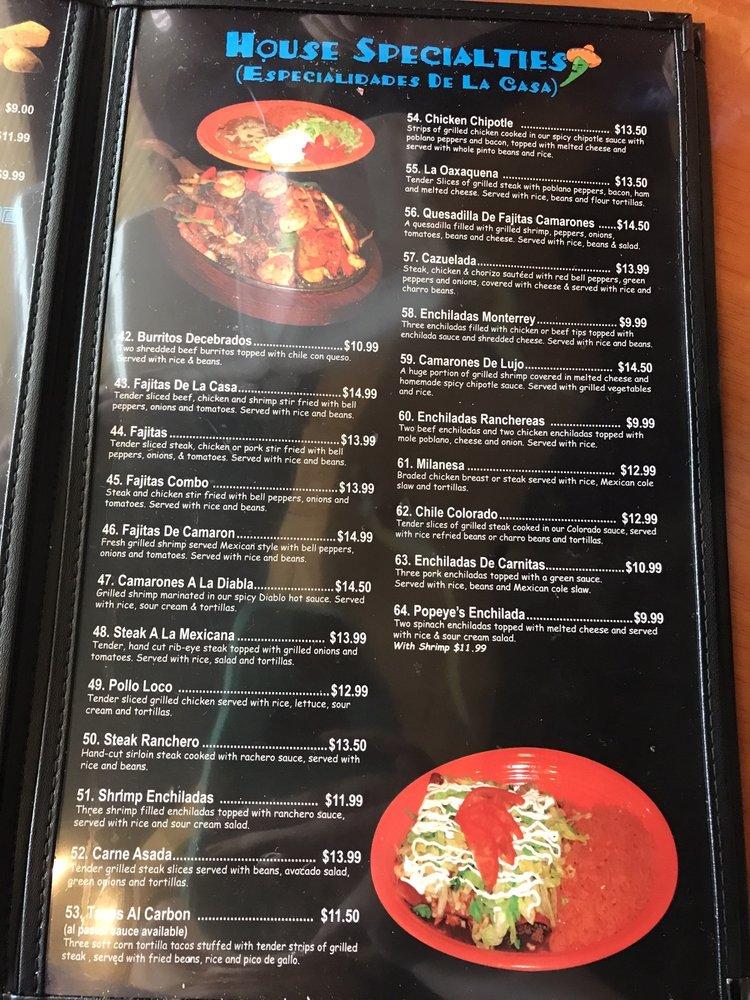 Menu at Sr. Jalapeno Struthers restaurant, Struthers, 704 Youngstown ...