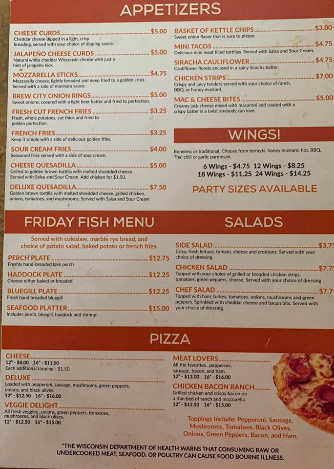 Menu at Countryside Bar & Grill, Harrison, W5302 State Road 114