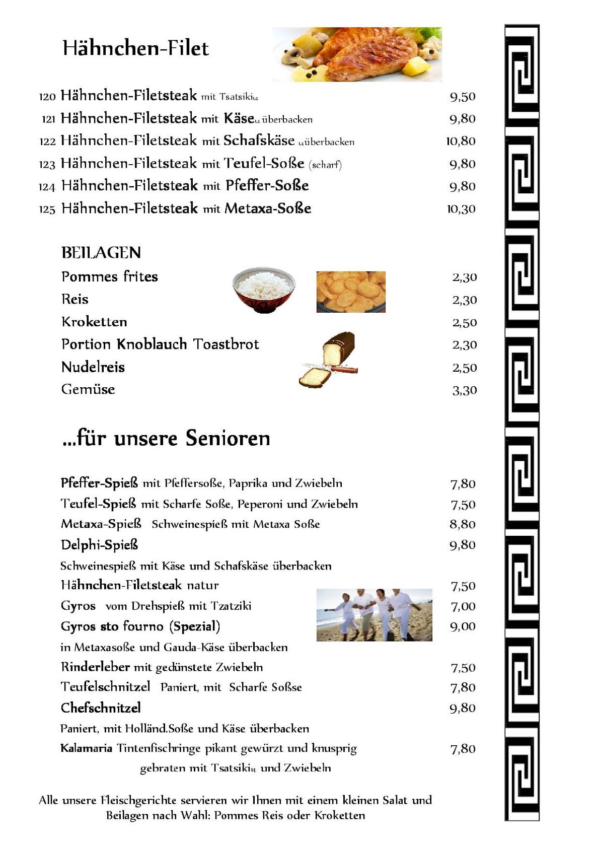 Menu at Restaurant Delphi Kronau, Kronau