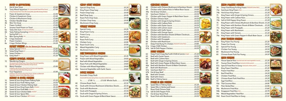 Menu at Tasty China fast food, Wisbech, 5 Nene Quay