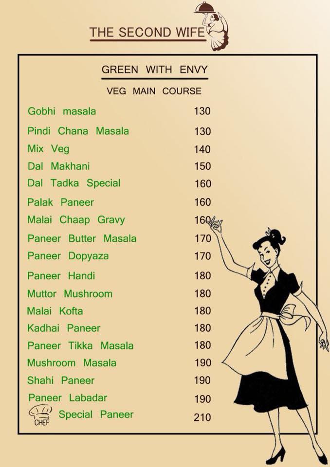 Menu at The Second Wife Restaurant, Noida, Shop no 15