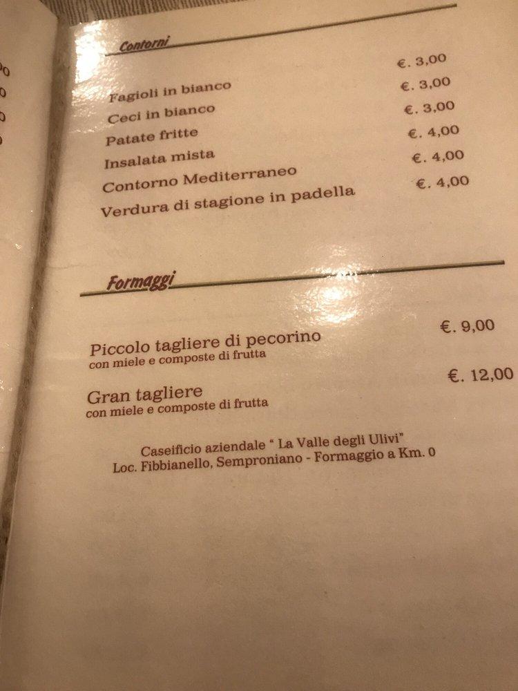 Menu at Trattoria 'La Posta' restaurant, Catabbio, Via G. Verdi