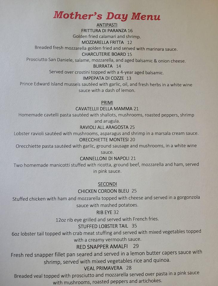 Menu at Assante Ristorante Italiano restaurant, Northampton