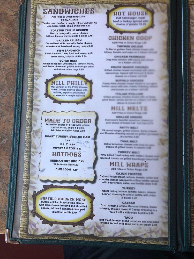 Menu at Grist Mill restaurant, Parish, County Rte 26