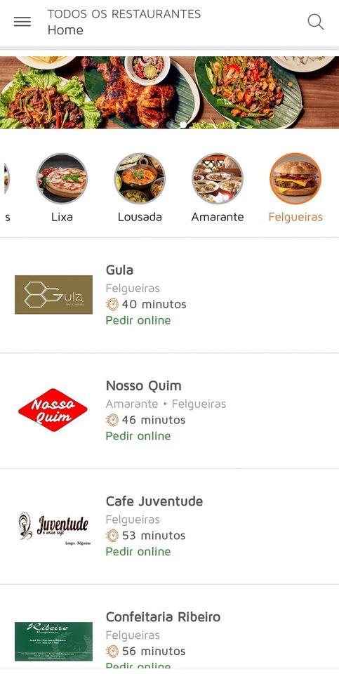 Menu at Home Food Delivery restaurant, Portugal