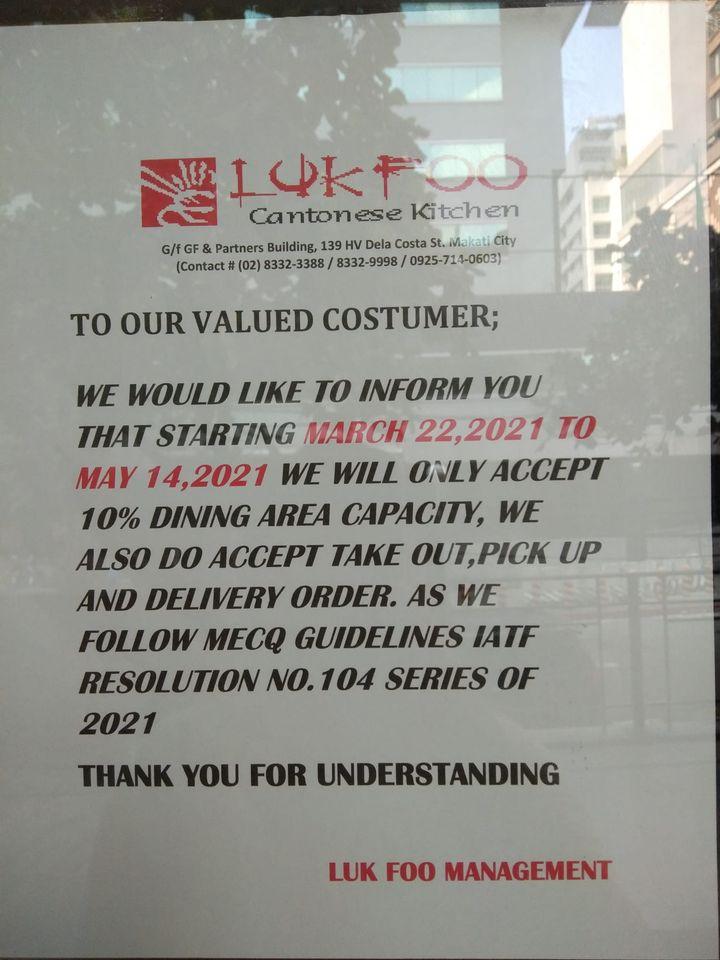 Luk Foo Cantonese kitchen 樂富 restaurant, Makati, 1227 H.V. Dela Costa ...