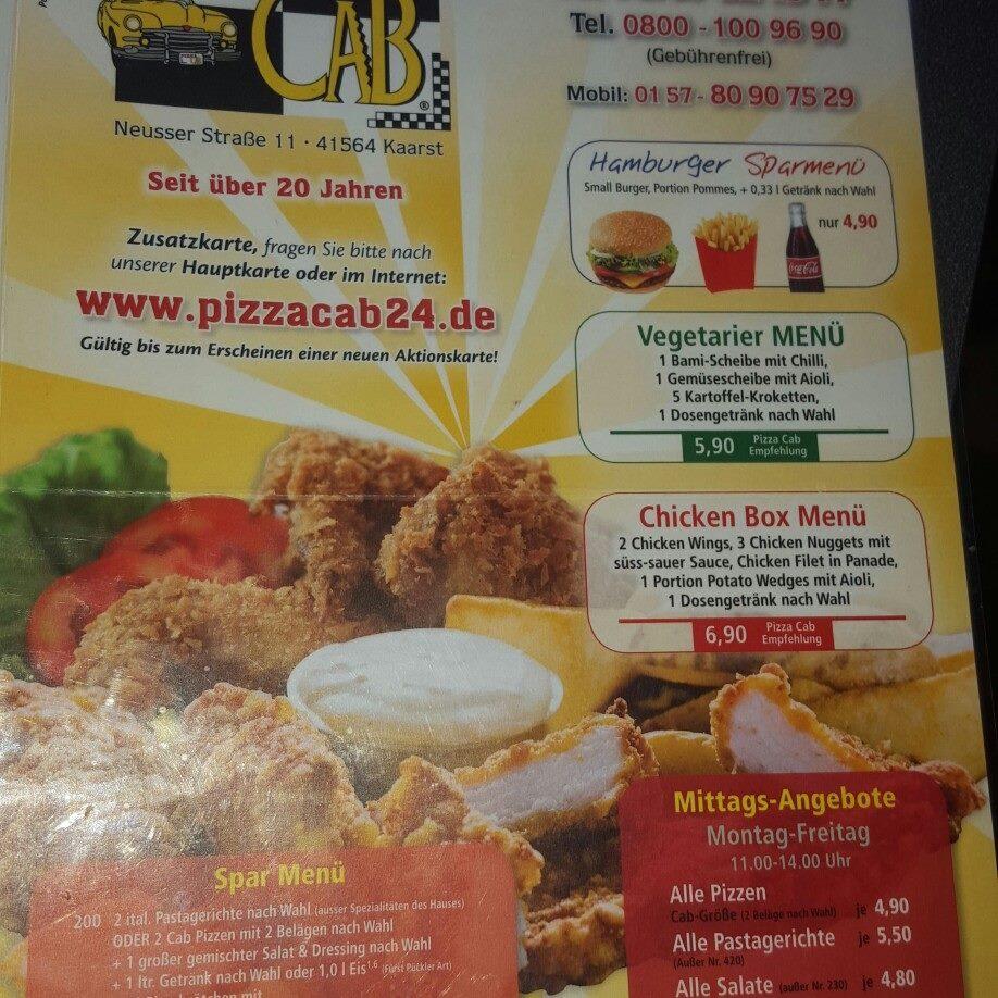 Menu at Pizza Cab Kaarst, Kaarst