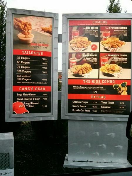 Menu at Raising Cane's Chicken Fingers fast food, Murphy, 120 W Farm to ...