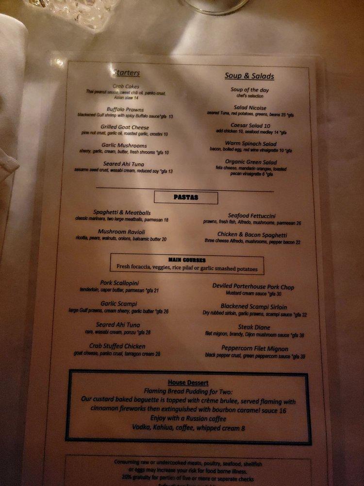 Carta del pub y bar Stonehedge Gardens, Hood River