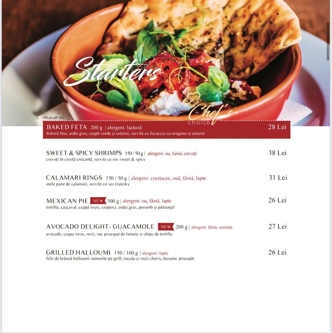 Menu at Madison, Iași
