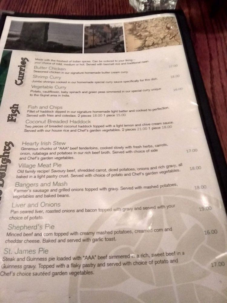 Menu at St James Gate pub & bar, Carleton Place