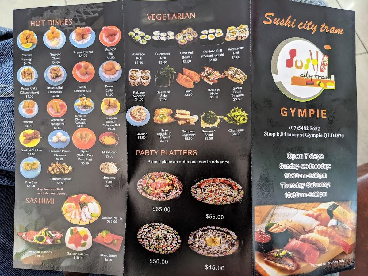 Menu at Sushi City Tram Gympie restaurant, Gympie