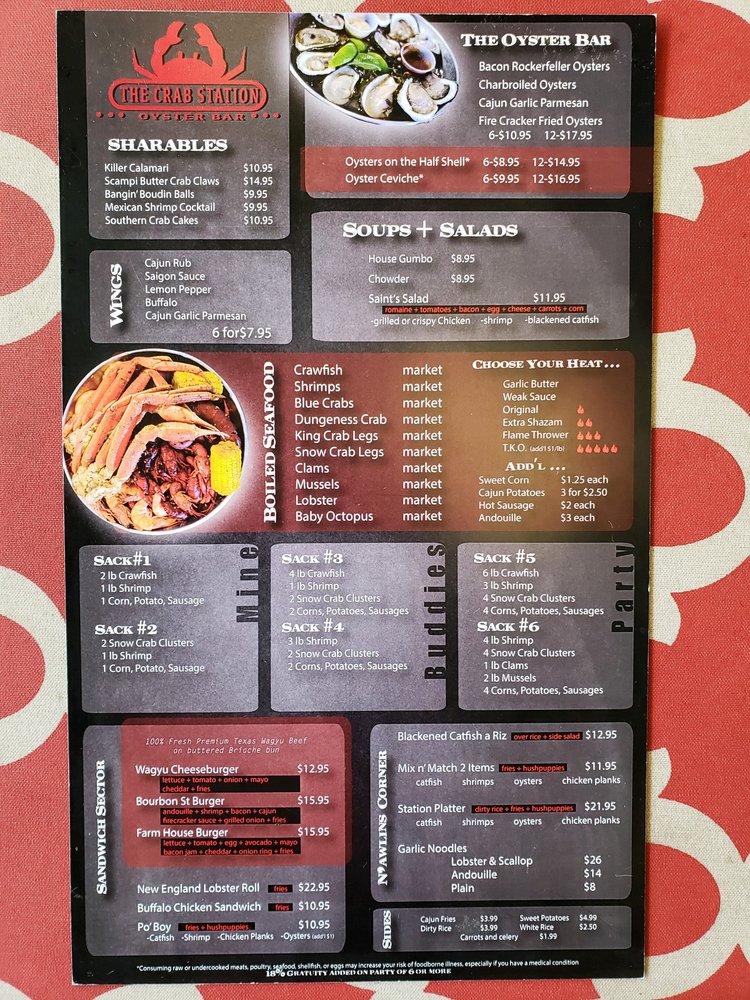 Menu at The Crab Station - Arlington restaurant, Arlington