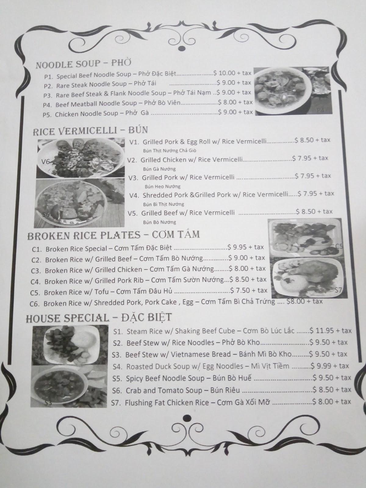 Menu at Hello Sandwich & Noodle restaurant, San Francisco