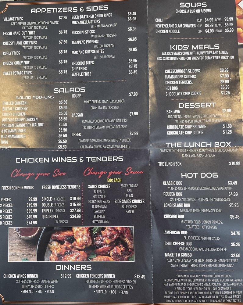 Menu at The Burger Grille restaurant, Uxbridge