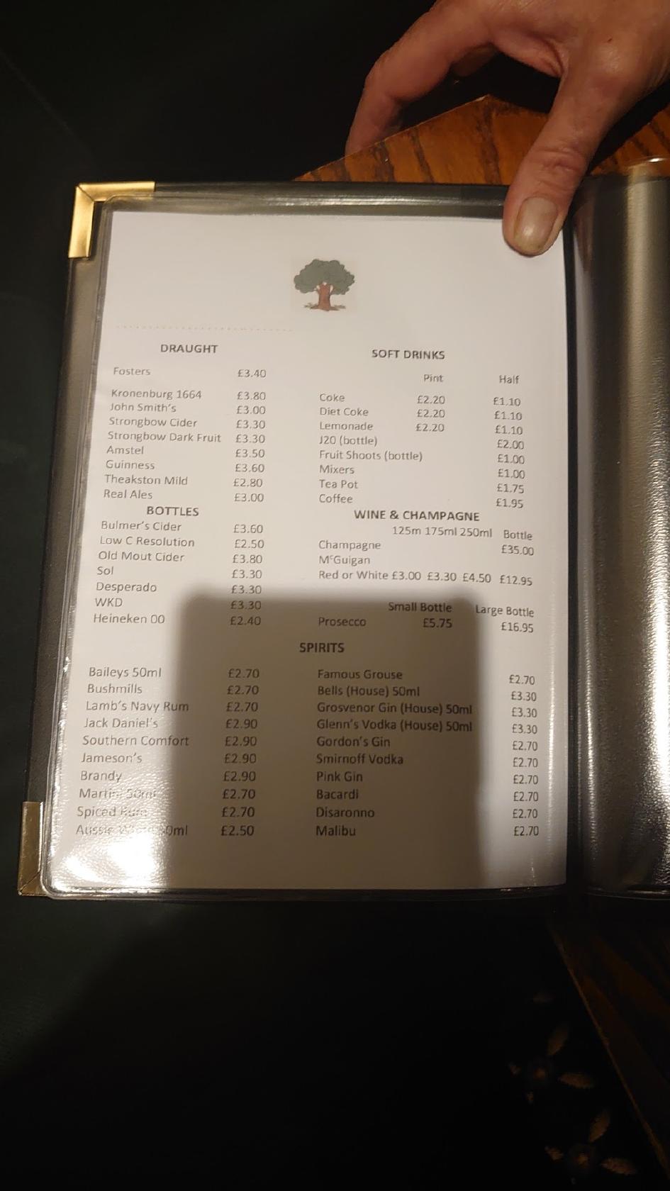 Menu at The Royal Oak pub & bar, Blackburn, 2 Royal Oak Ave