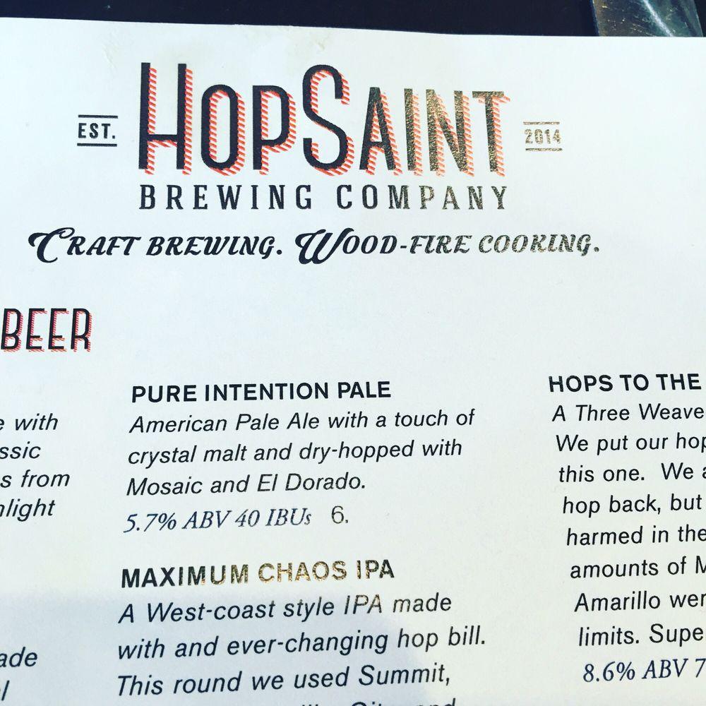 Menu at HopSaint Brewing Company pub & bar, Torrance