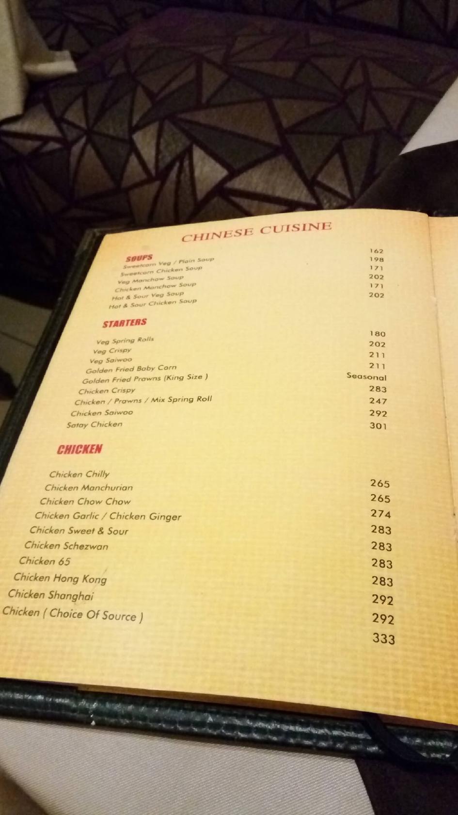 Menu at Sea Lord, Mumbai, Neelam Building