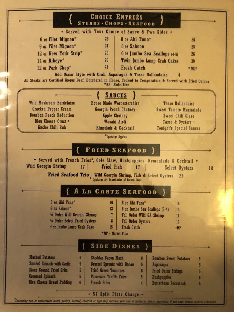 Menu at Sundae Cafe at Tybee, Tybee Island, 304 1st St