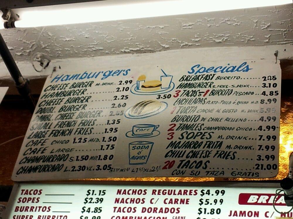 Menu at Taqueria El Atacor #4 restaurant, Santa Fe Springs