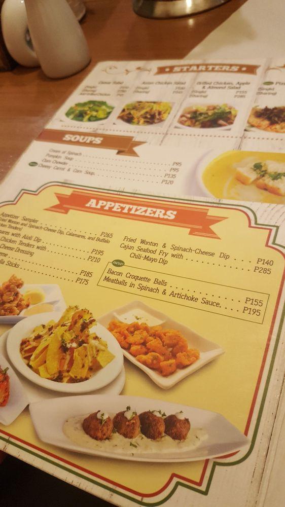 Menu at The Old Spaghetti House restaurant, Pasay, 1 J.W. Diokno Blvd