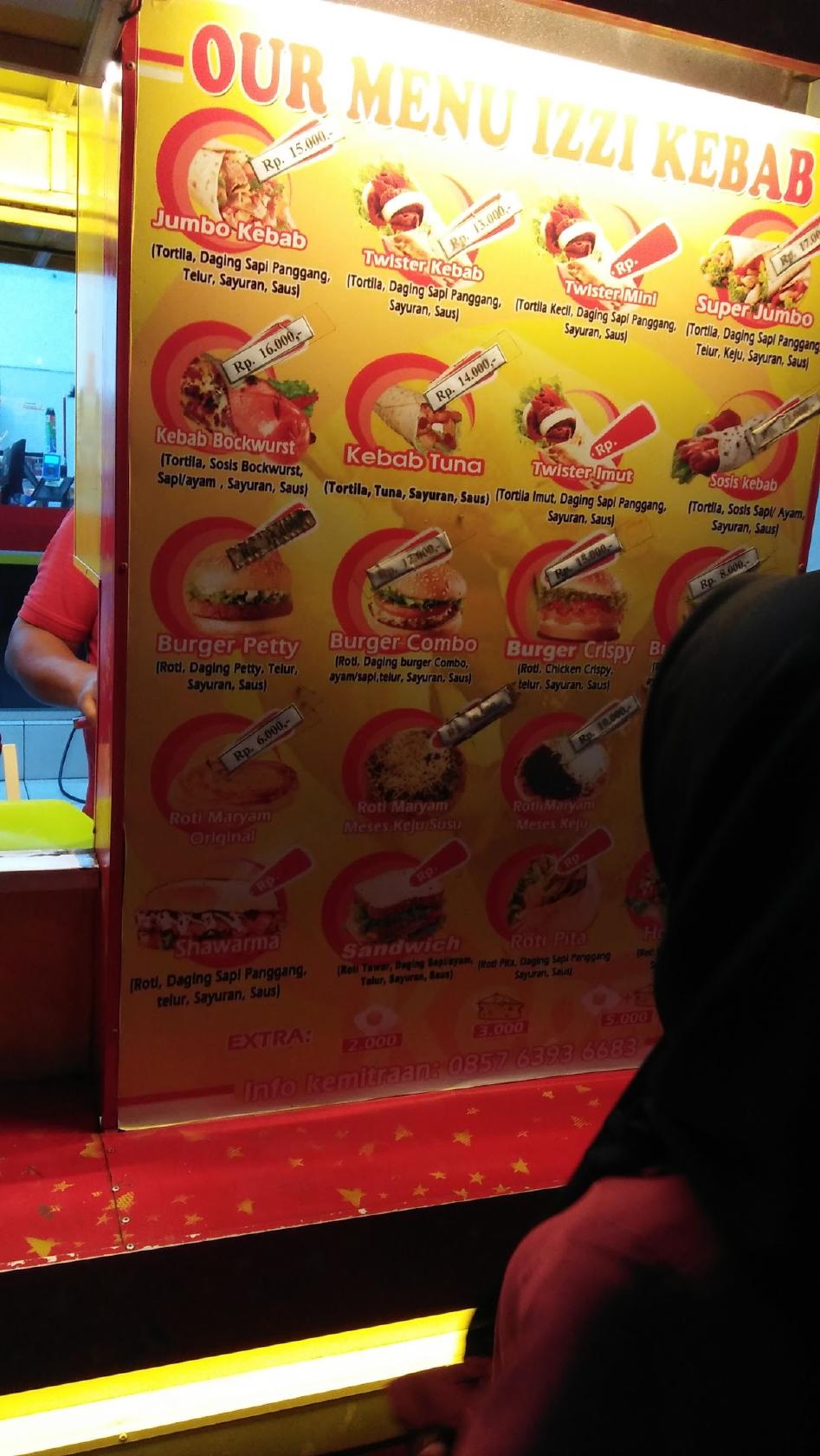 Menu at IZZI KEBAB Kapten Muslim, Medan