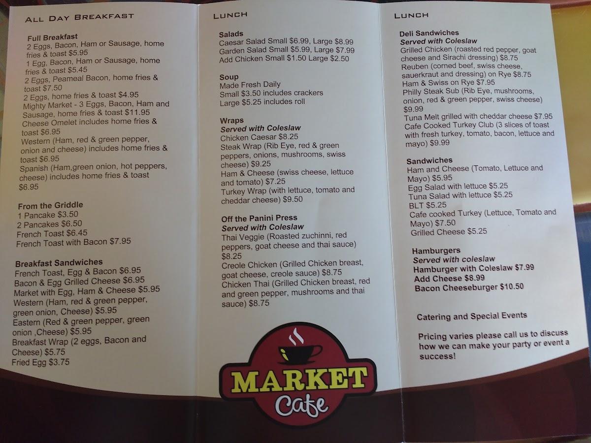 Menu at Market Cafe, Port Colborne, 230 Main St W Unit 1