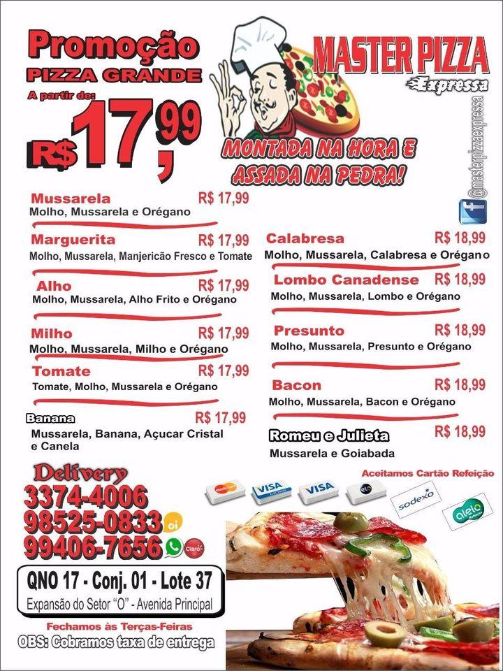 Menu em Master Pizza Ceilândia restaurante, Ceilândia, Expansão do St ...