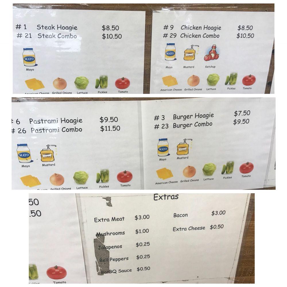 Menu at Mill's Hoagie & Deli Shop restaurant, Oakland