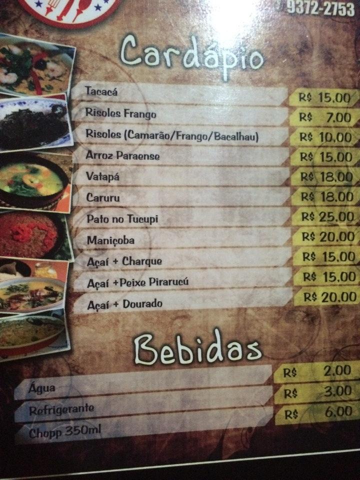 Menu em Ver-o-Peso restaurante, Porto Velho