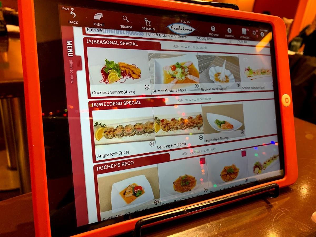 Menu at Fushimi Restaurant, Toronto, 491 Church St