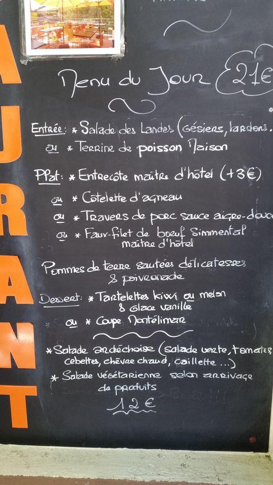 Menu at Le Carré des Maîtres restaurant, Vals-les-Bains