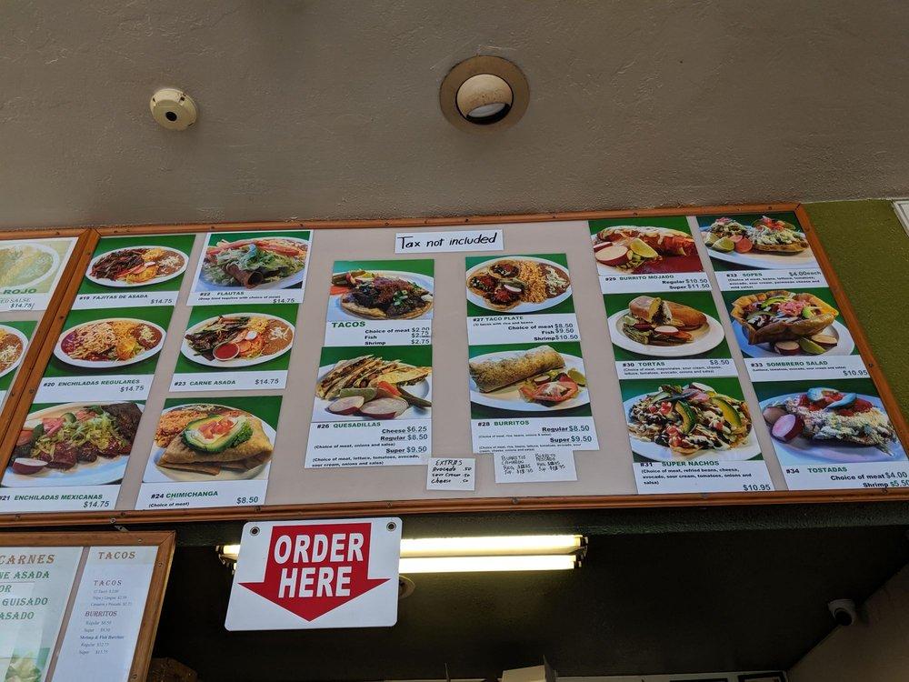 Menu at Three Brothers Tacos restaurant, East Palo Alto, W Bayshore Rd
