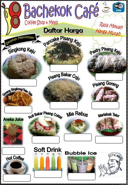 Menu at Bachekok Cafe, Tangerang
