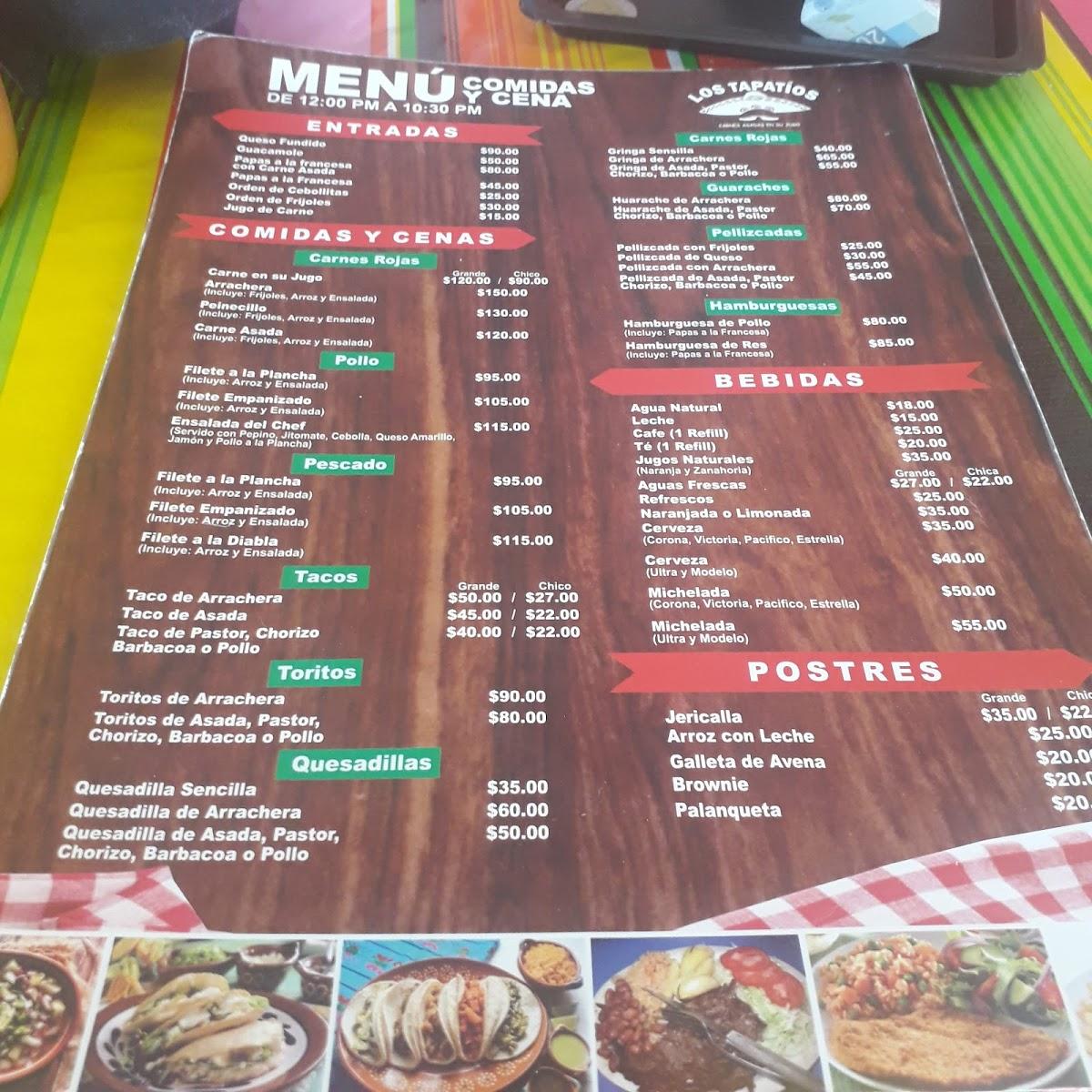 Menu at Los Tapatios restaurant, Tlaquepaque, Chapala - Guadalajara 200