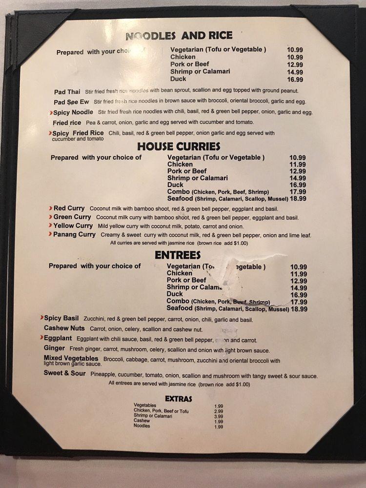 Menu at Phra Ram 9 restaurant, La Mesa