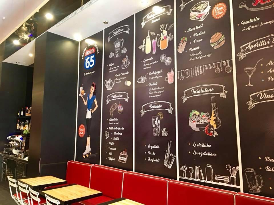 Menu at Route 66 cafe, Taranto